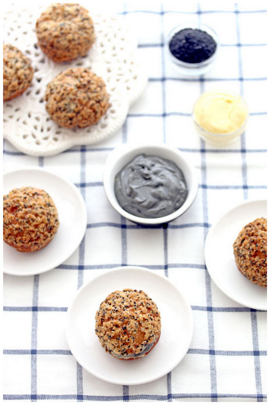 Foodagraphy. By Chelle.: Black sesame orange choux puffs