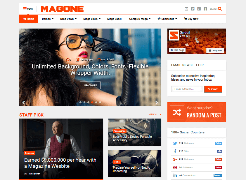 MagOne - News & Magazine Blogger Template