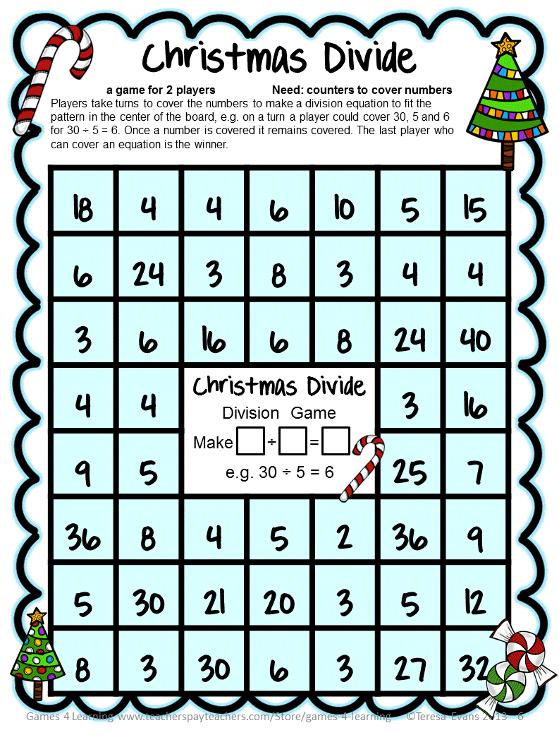 Fun Games 4 Learning: No Prep Christmas Math Freebies