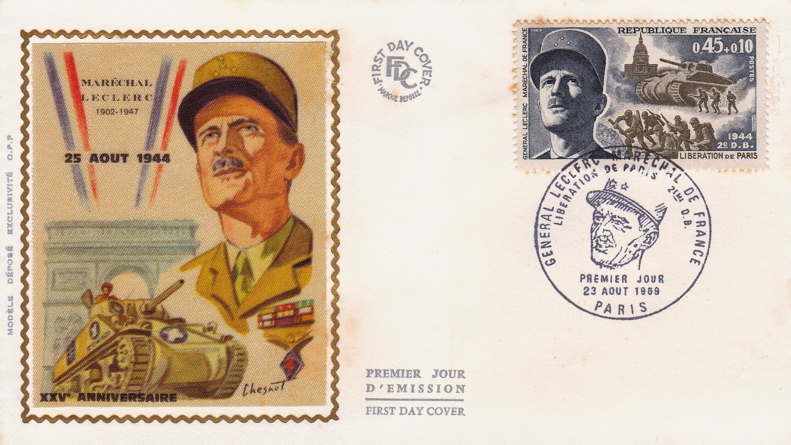 Military History Covers: FDC - France, Maréchal Leclerc, 1969.08.23