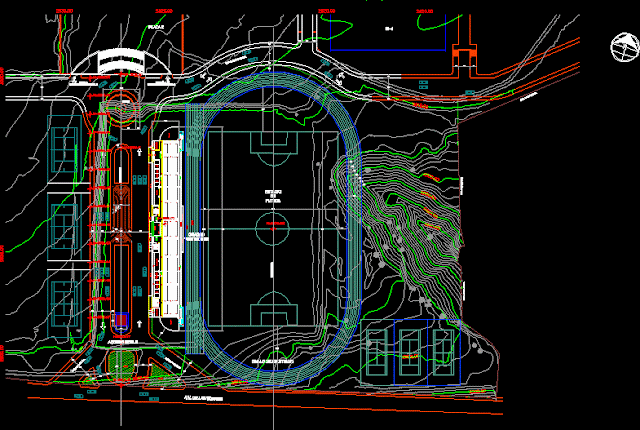 Plan Autocad Stade - Livre BTP