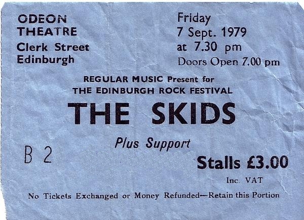 Live and Loud!: Show 94 - The Skids - The Odeon, Edinburgh - 7 ...
