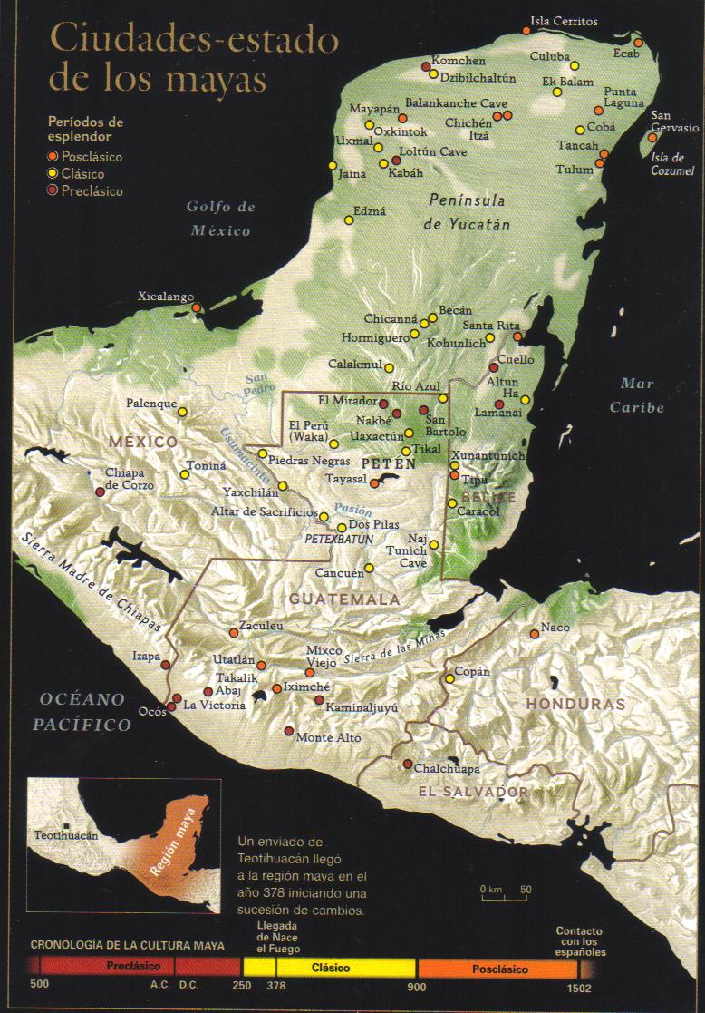 Los Mayas: Mapa De Los mayas