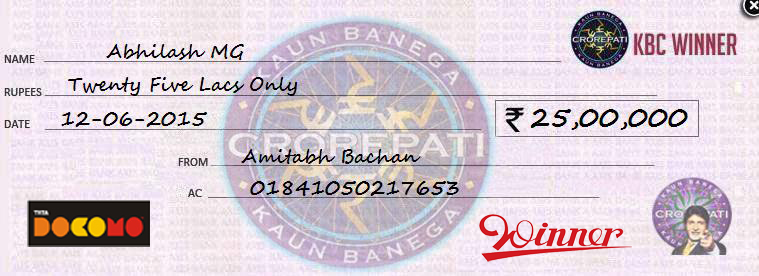 Kaun Banega Crorepati 2014-2015: KBC Winners Cheques