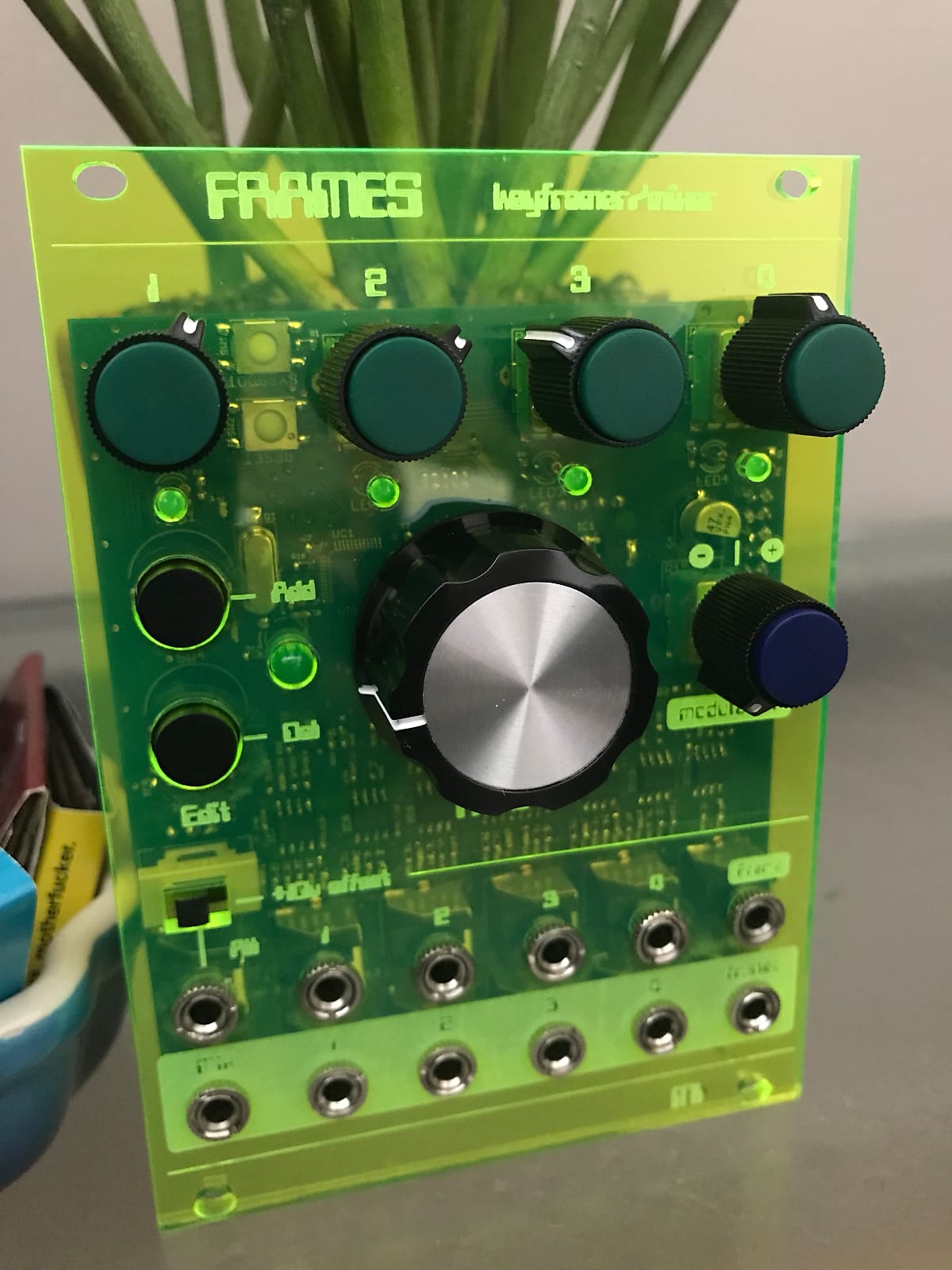 Matrixsynth Mutable Instruments Frames W Custom Green Acrylic Faceplate