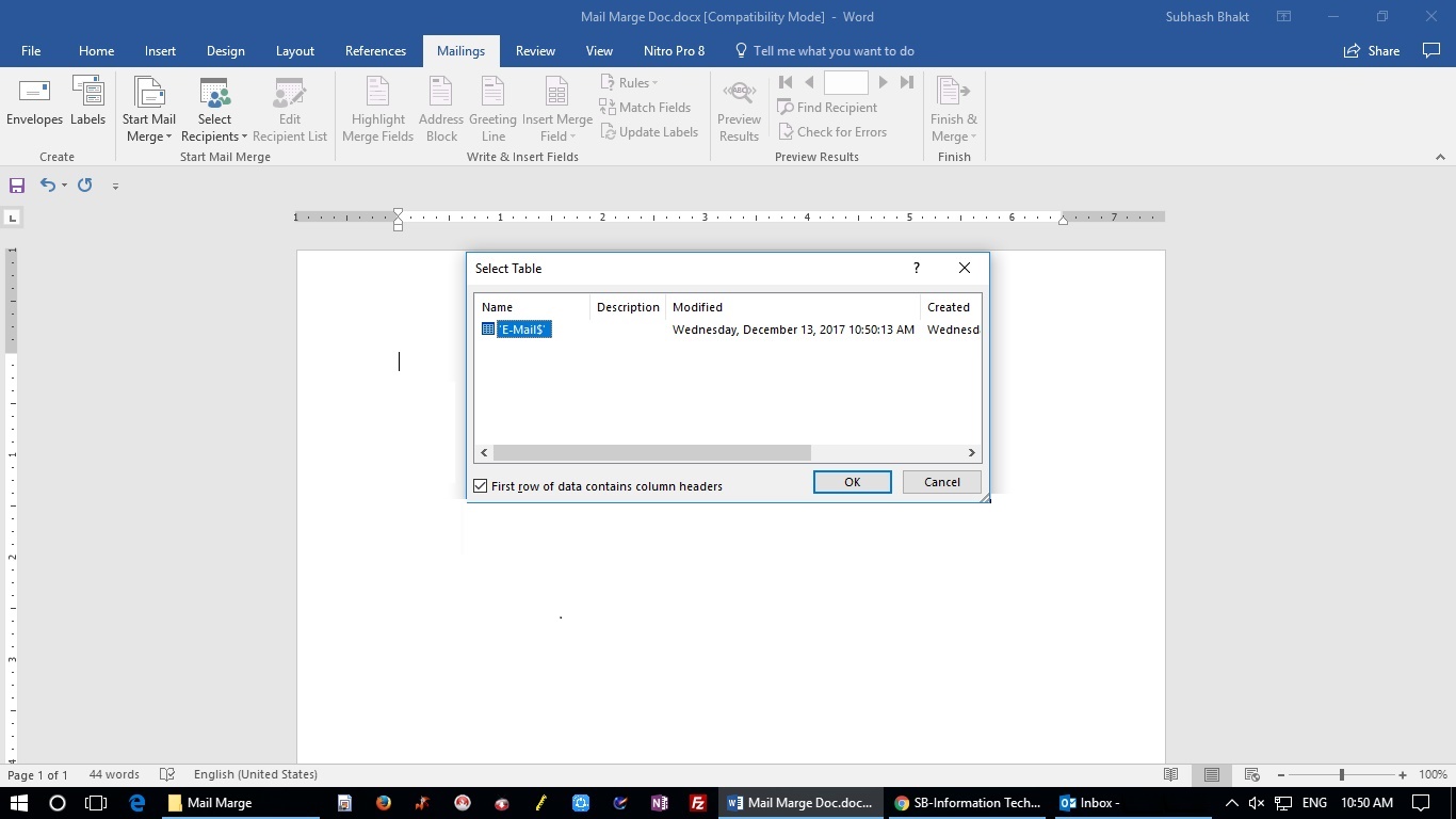 Mail Marge with Excel, Word & Outlook (O365) ~ SBIT Online