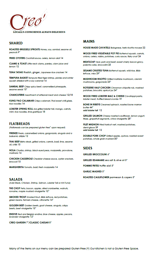 The Culinary Capital: Winter has arrived at Creo