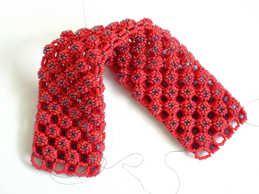 Inner Muse Jewelry Designs: Ootheca Cuff: Berry Colorway