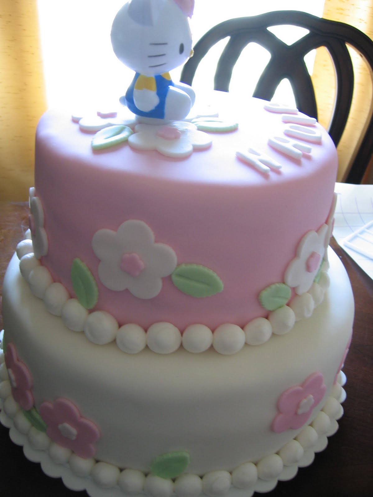 PicoChick: Two-Tier Fondant Hello Kitty Cake
