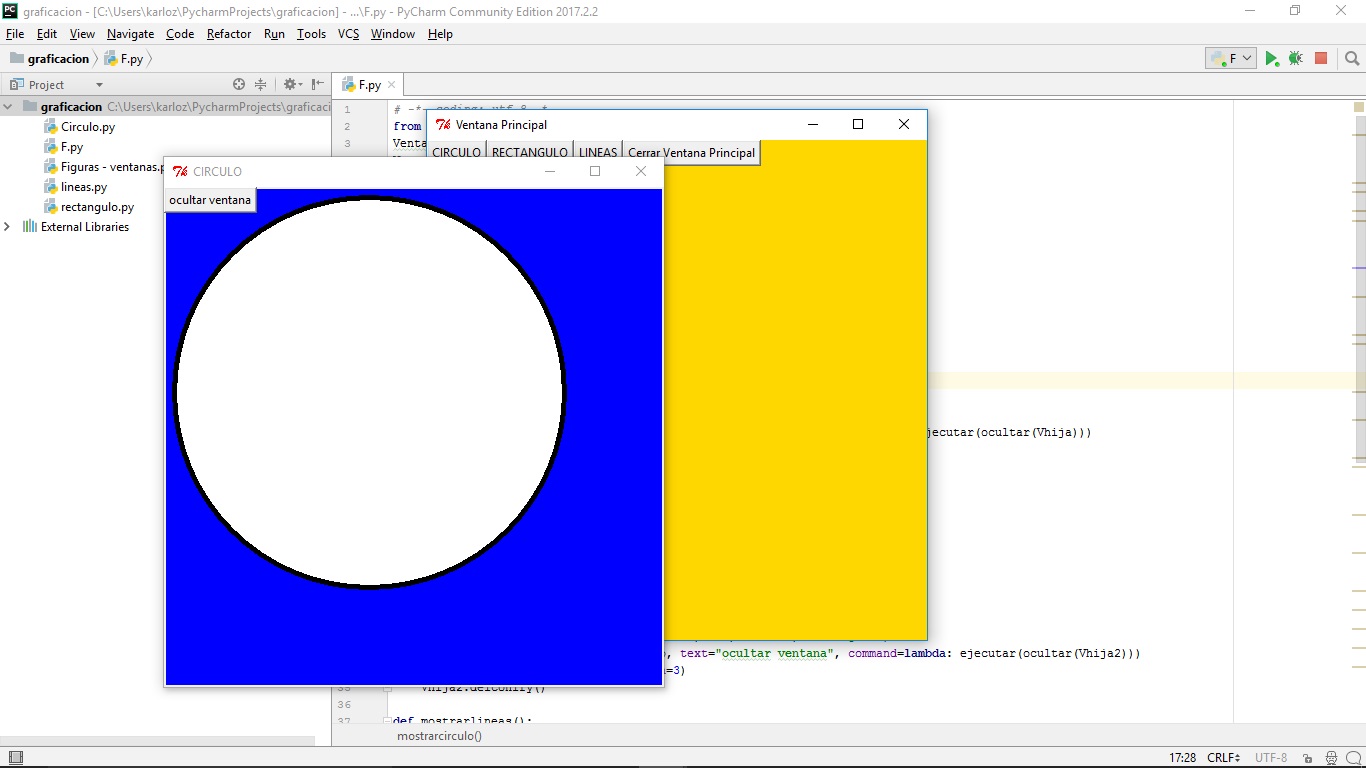 Graficación - Carlos Ernesto Guzmán Rubio: Python: Figuras en ventanas hijas