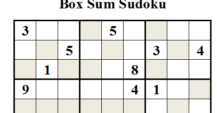 Box Sum Sudoku (Daily Sudoku League #18)