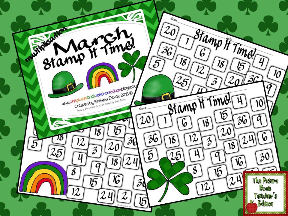 March Stamp It Time! - Multiplication | The Picture Book Teacher's Edition