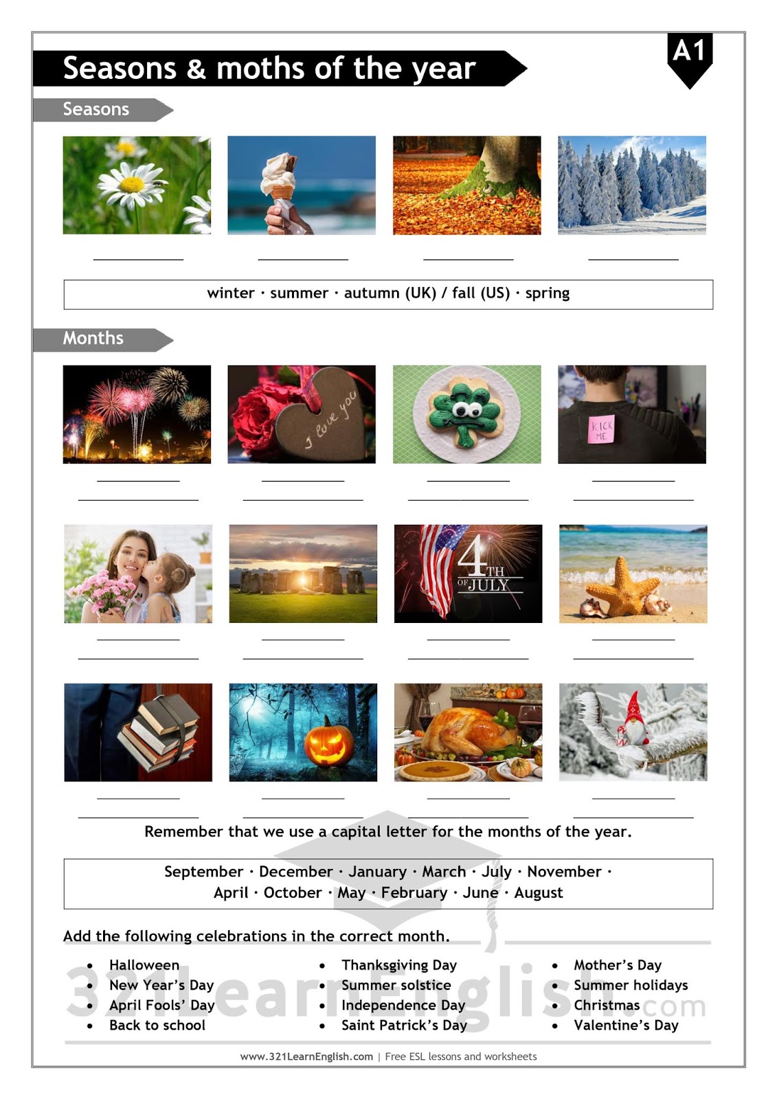 321 Learn English.com: ESL vocabulary: seasons and months of the year ...
