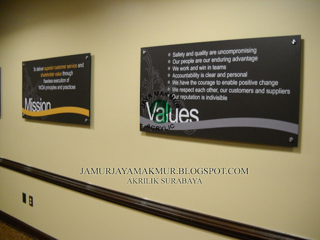 ACRYLIC (jaya makmur) AKRILIK : Akrilik Dinding , Papan Visi dan Misi ...