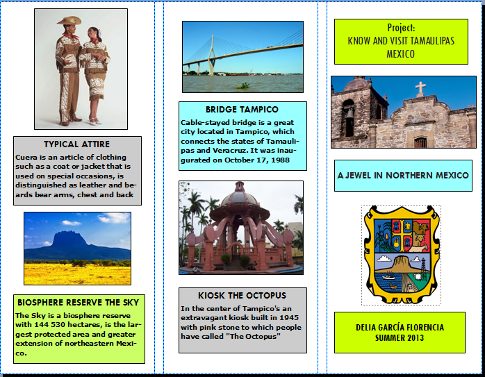 BLOG TELELUCES: Proyecto de Inglés Triptico de Tamaulipas