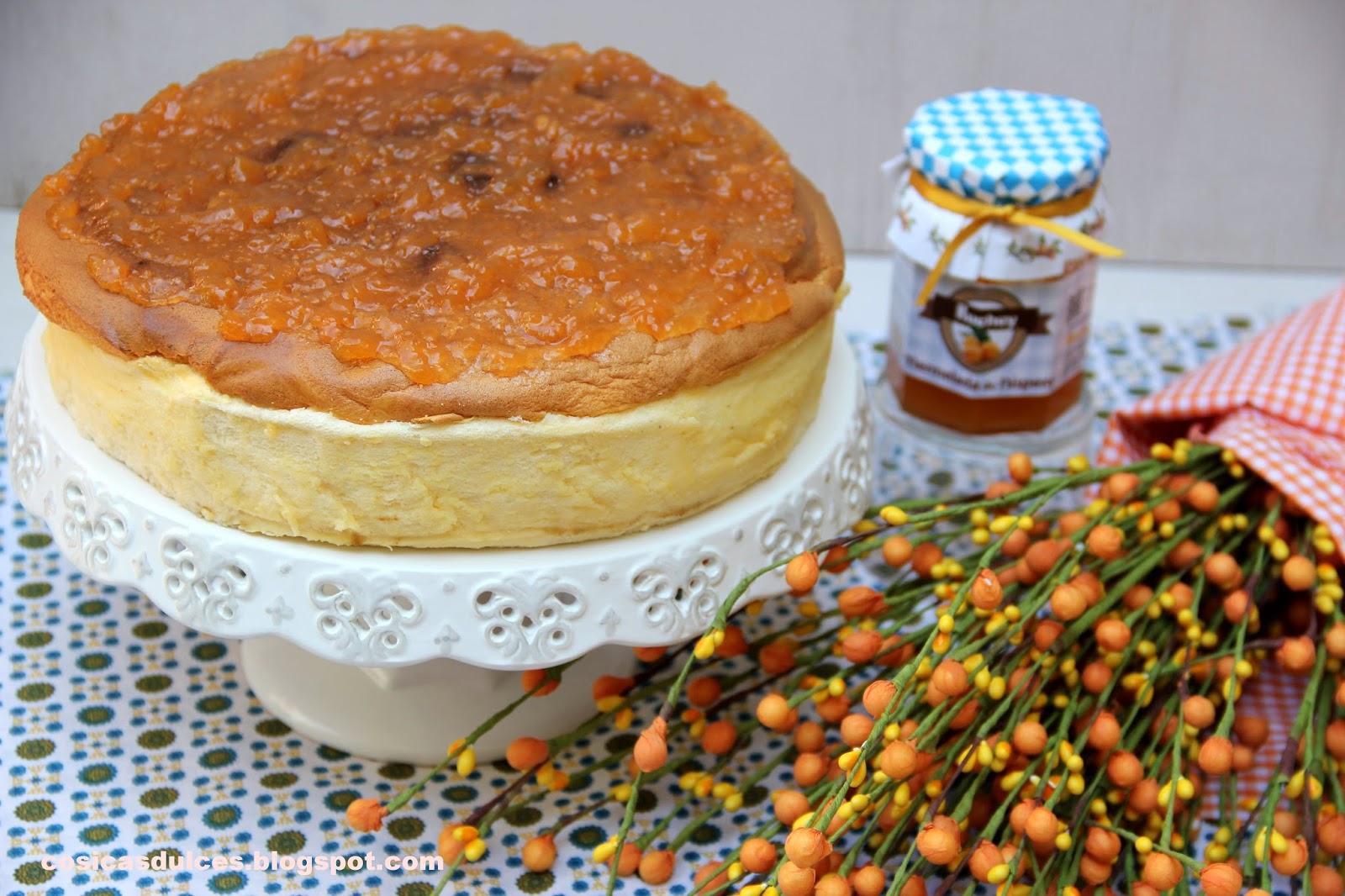 Pastel de queso (japones) con mermelada de níspero - Cosicas dulces...y ...