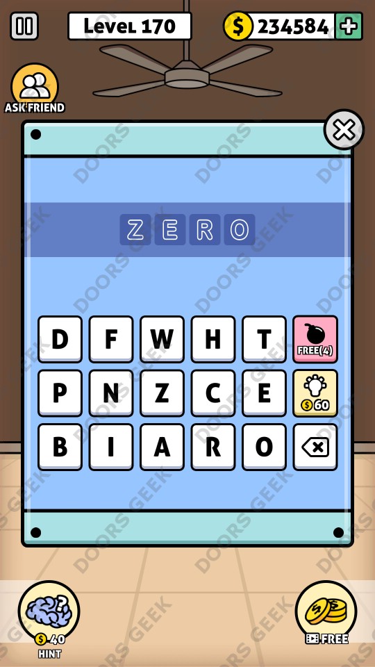 Escape Room: Mystery Word Level 170 Answer ~ Doors Geek