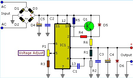 Circuit électrique Alimentation réglable 3-30V 3A stabilisée - Schémas ...