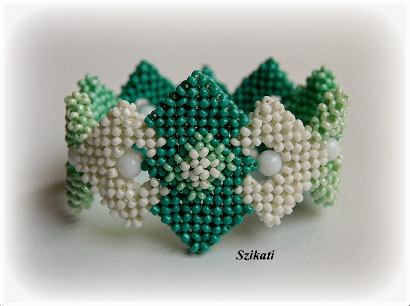 Szikati Jewelry Design: Mint Green with White