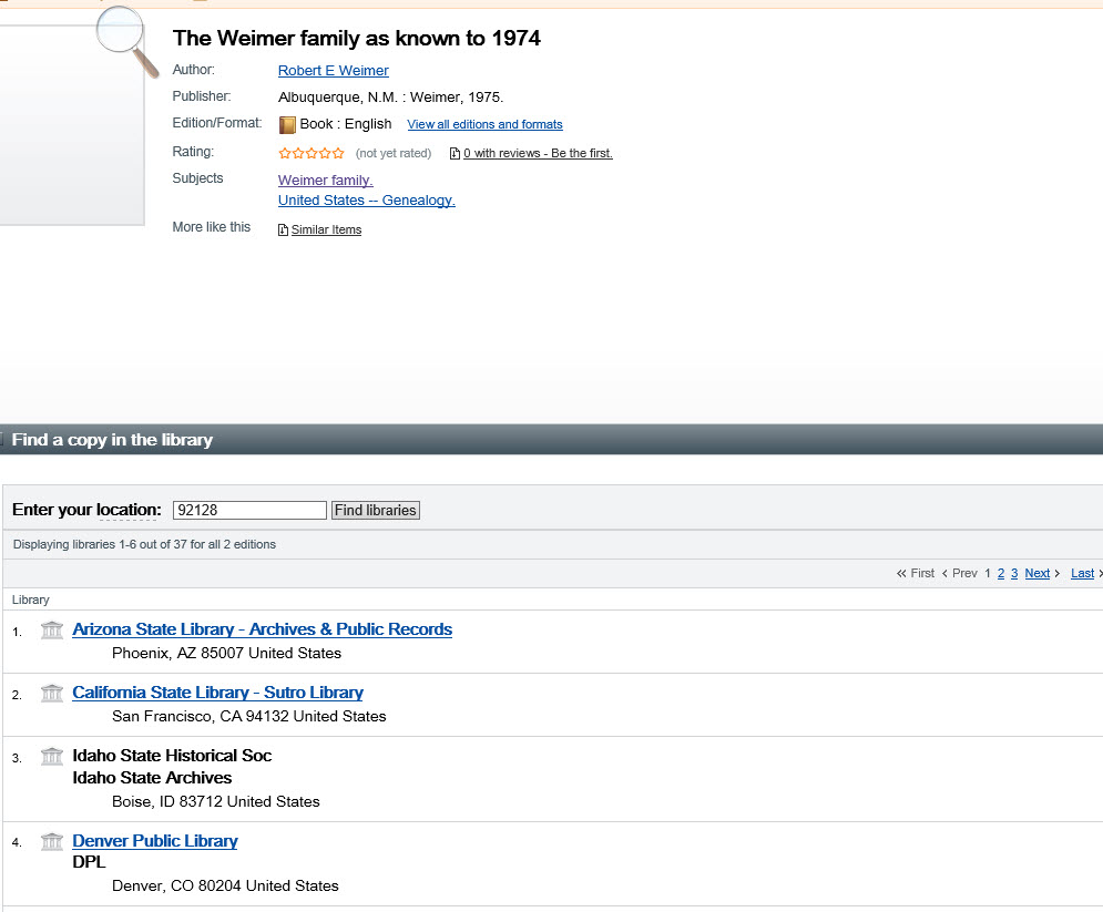 Del's Genealogy Ramblings: My Daughter's In-Laws--The Wimers