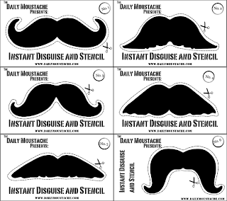 dailymoustache: 59. Instant disguise and stencil kit