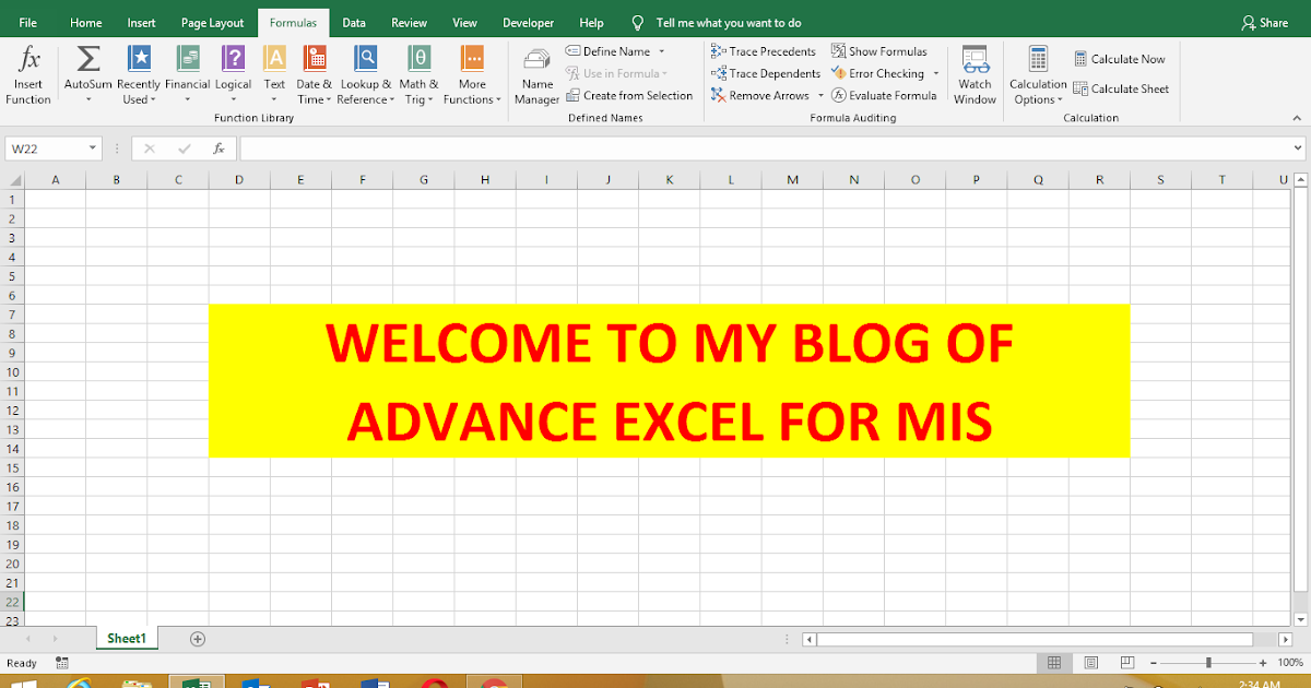 ADVANCE EXCEL FOR MIS EXECUTIVE