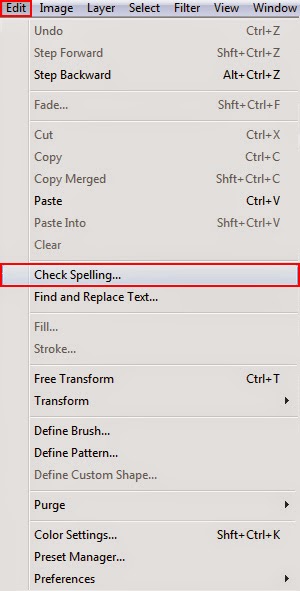 Functionality of Check Spelling in Photoshop ~ Infotech-Easy