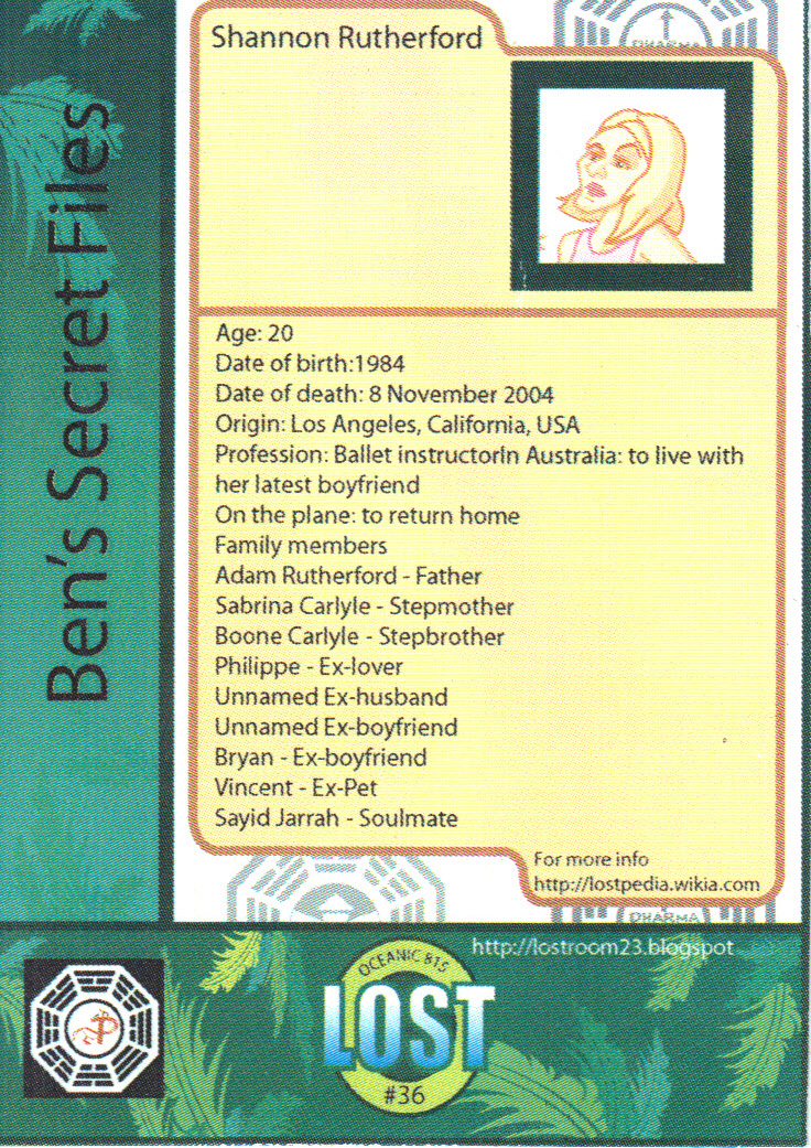 My Journey Through The LOST Encyclopedia: Shannon Rutherford