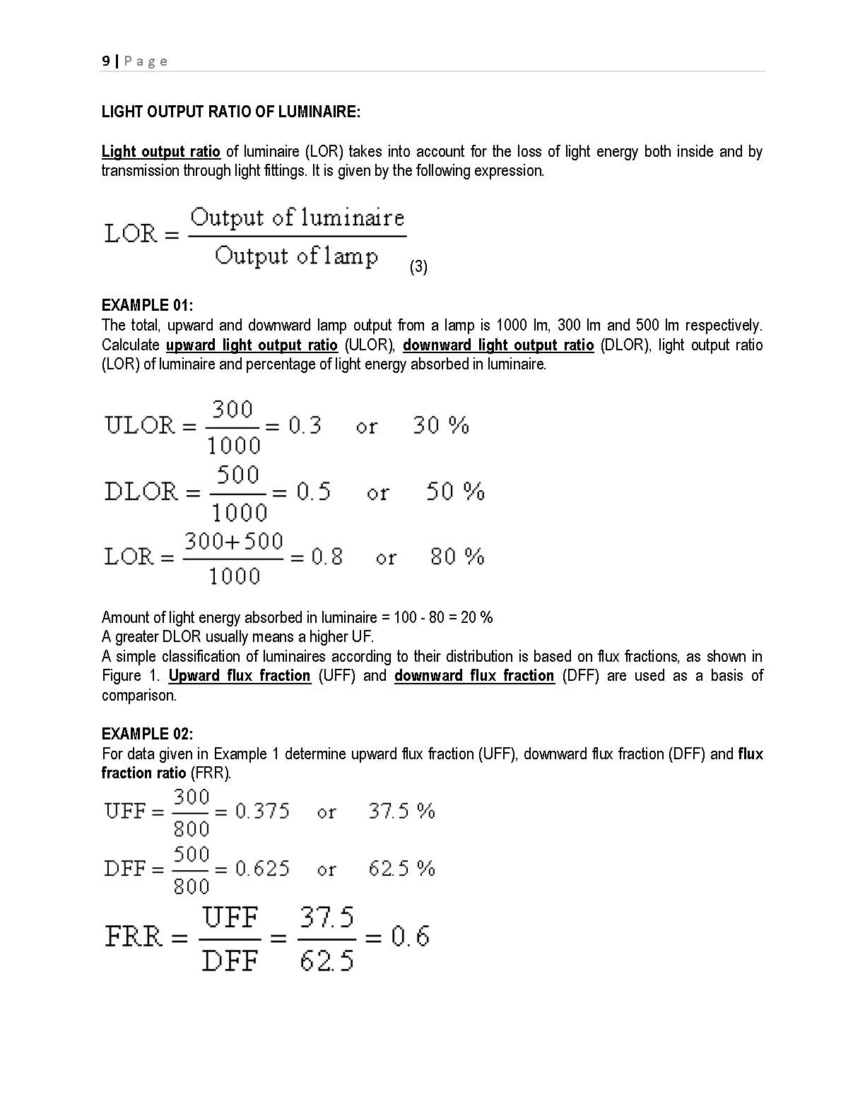 BUILDING SCIENCE: LIGHTING LEVELS AND LUMEN CALCULATIONS