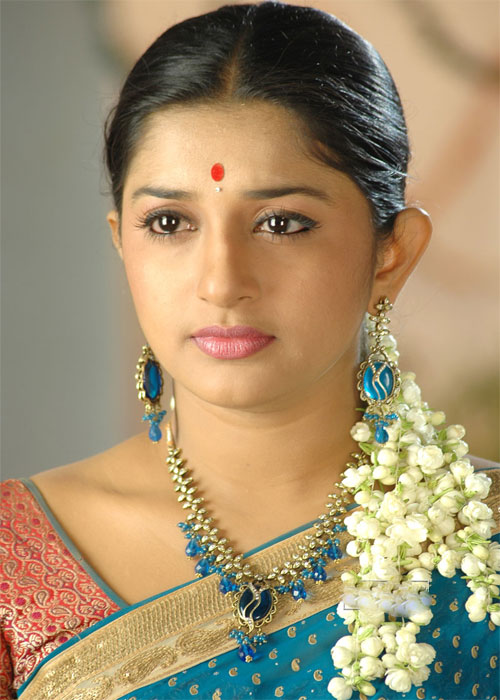Meera in blue saree |Meera Jasmine Photos
