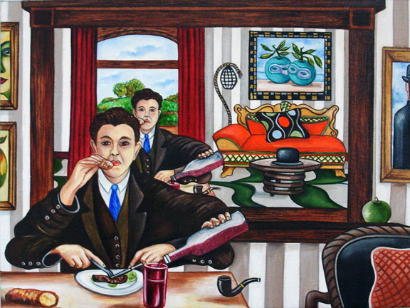 Magritte Inspired Interior Painting by k Madison Moore