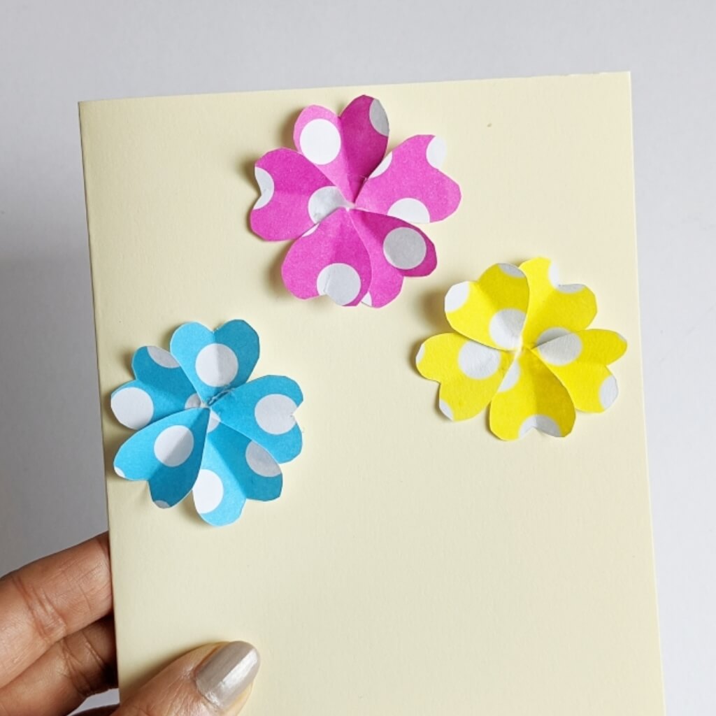 Paper Heart Flower Card - Find Craft Up