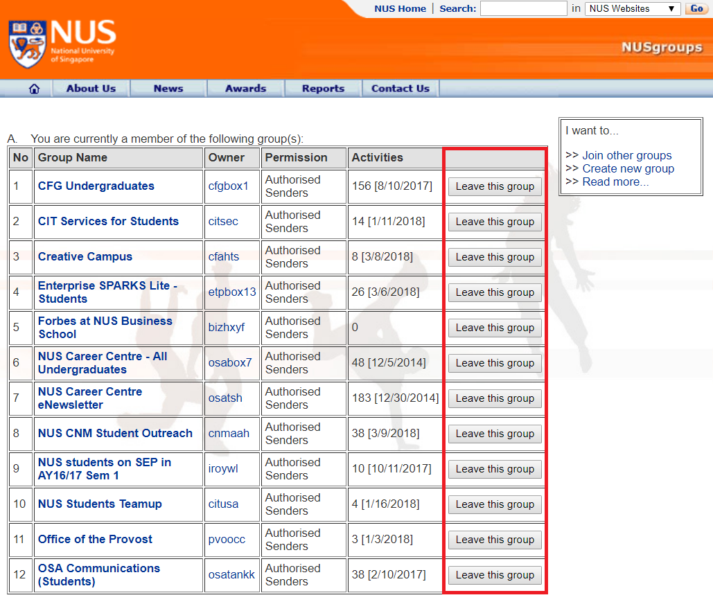 NUS BME Senior: How to unsubscribe from NUS junk newsletters