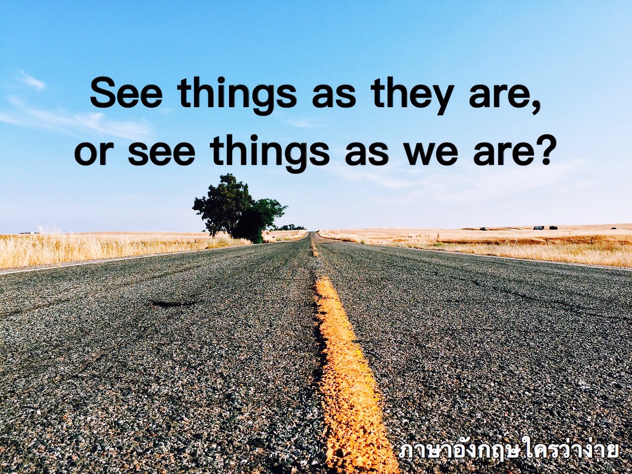 See things as they are, or see things as we are?