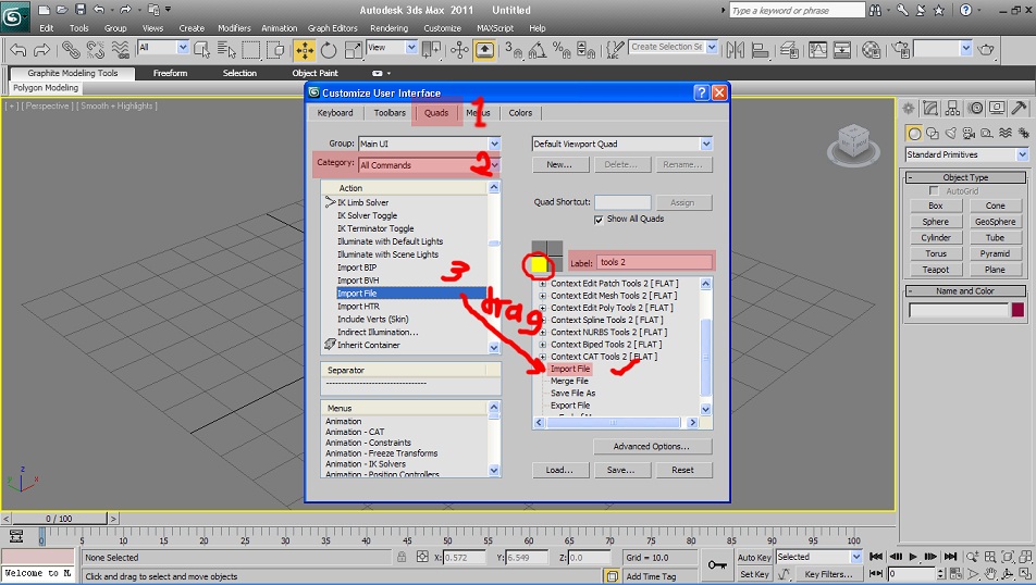3dmax Tutorials: Quad Menu