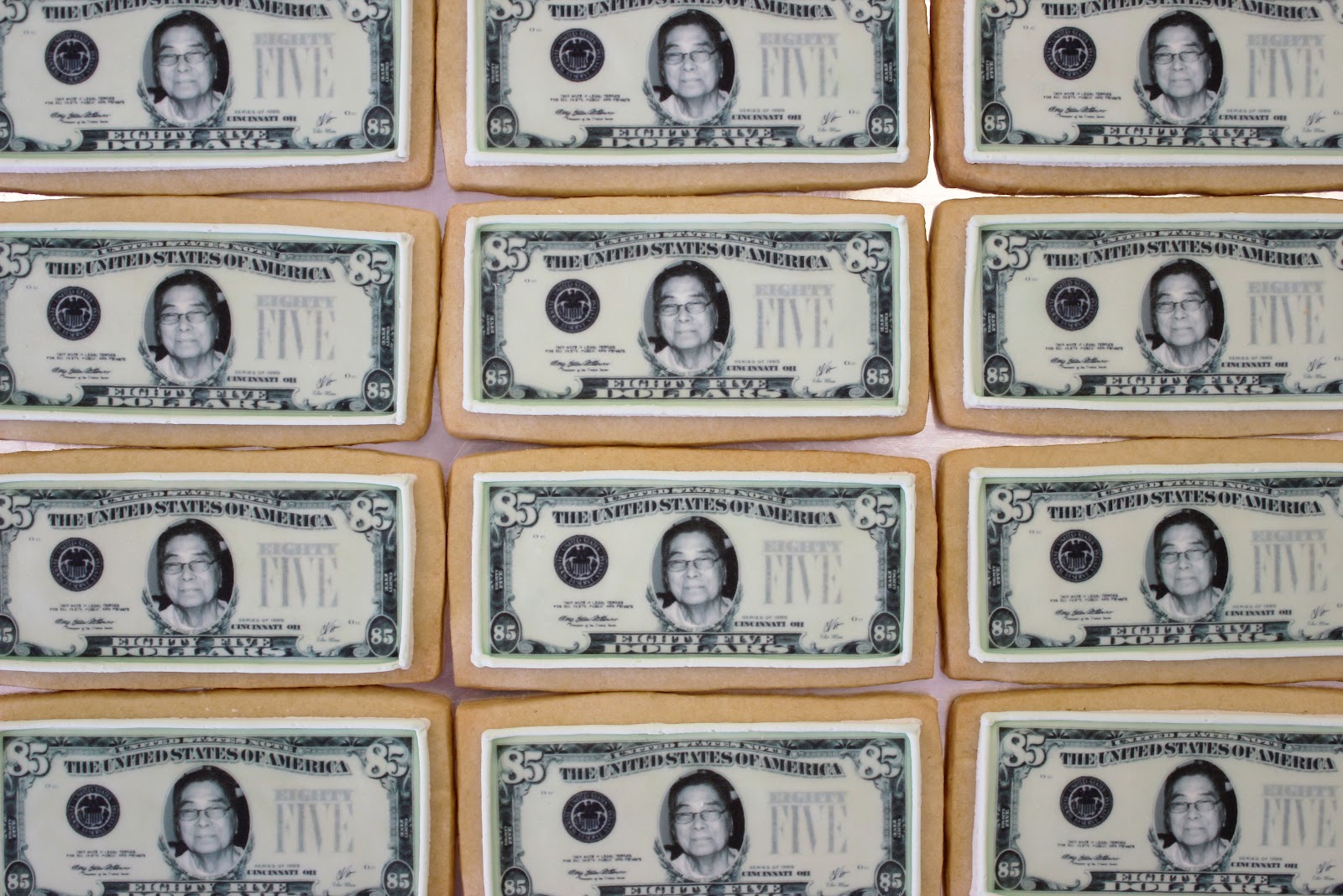 Sugar Mama Cookies: Eighty Five Dollar Bill Cookies