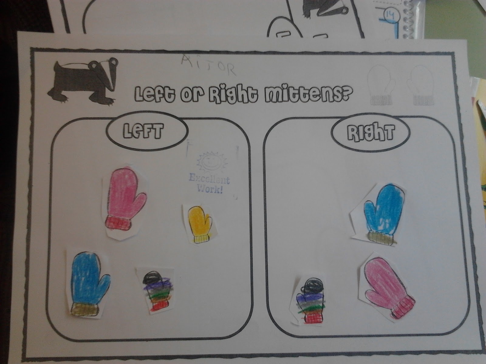 THE TEACHING EXPRESS: THE MITTEN part ll TABLE TIME ACTIVITIES