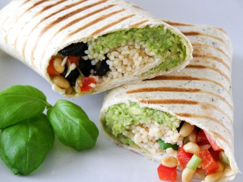 maple•spice: Grilled Mediterranean Couscous Wrap with Balsamic Glaze