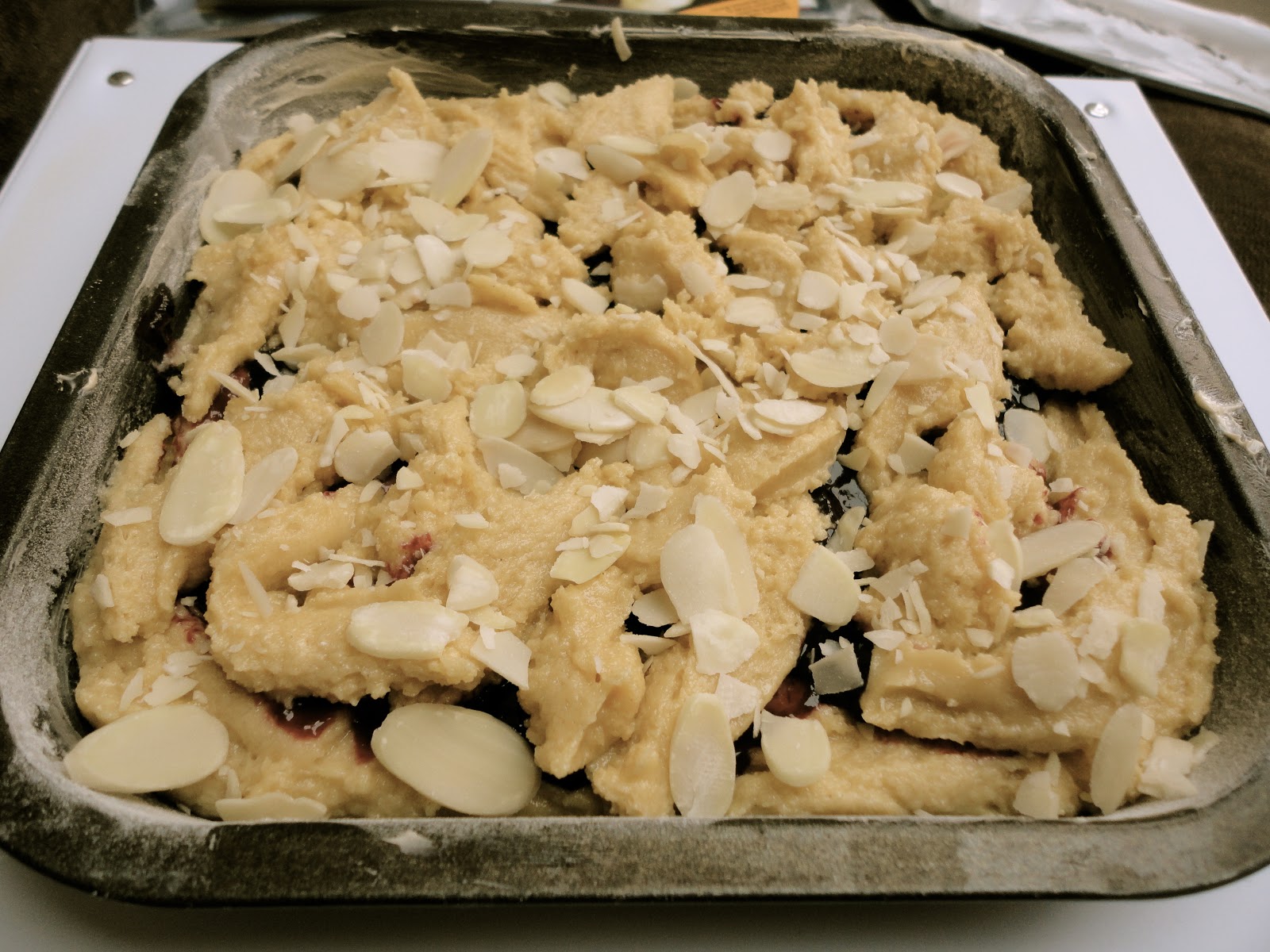 Pippa Cole Cooks: Mum's almond and semolina slice with blackcurrant jam