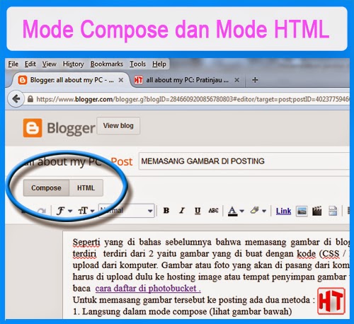 all about my PC: CARA MEMASANG GAMBAR ATAU FOTO DI POSTING