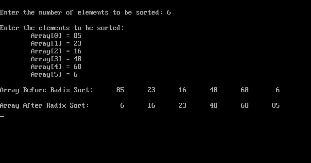 DAA Lab program to perform radix sort