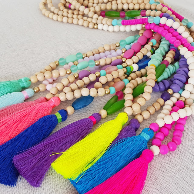 Bright new Penny: Bright colorful tassel necklaces for summer