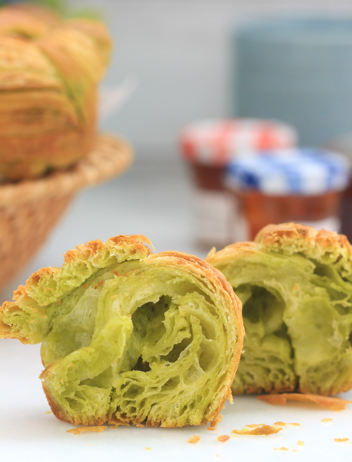 Matcha brioche feuilletée/ flaky matcha brioche