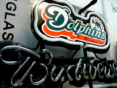 Wiki Neon Sign Blog: Budweiser Bud NFL MIAMI DOLPHINS Neon Sign 11"x 7 ...