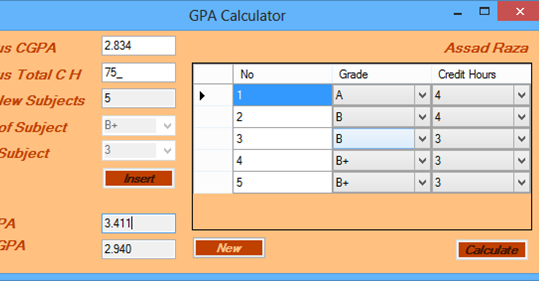 How to calculate your GPA with simple application C#