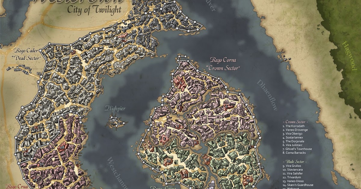 The Sell-Swords: Rel Astra City Map (Modeled after West Crown)