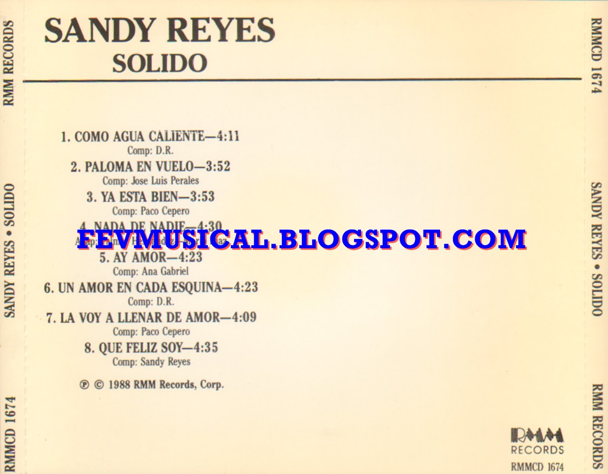 FEV MUSICAL: 1988 - Sandy Reyes & Su Orquesta - Solido (RMM)