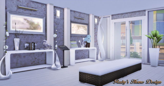 Sims 4 Modern Art Gallery 現代美術展示中心 (No CC) [Ruby Red Sims]