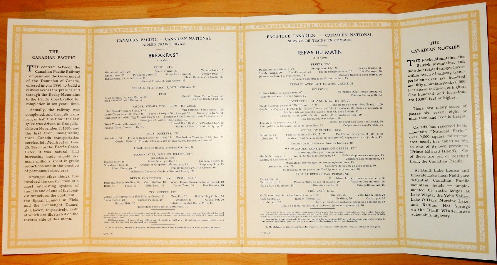 Trackside Treasure: Dining Car Menus