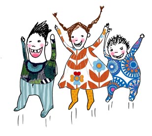 TVINKLA - illustrations & design: Glada barn